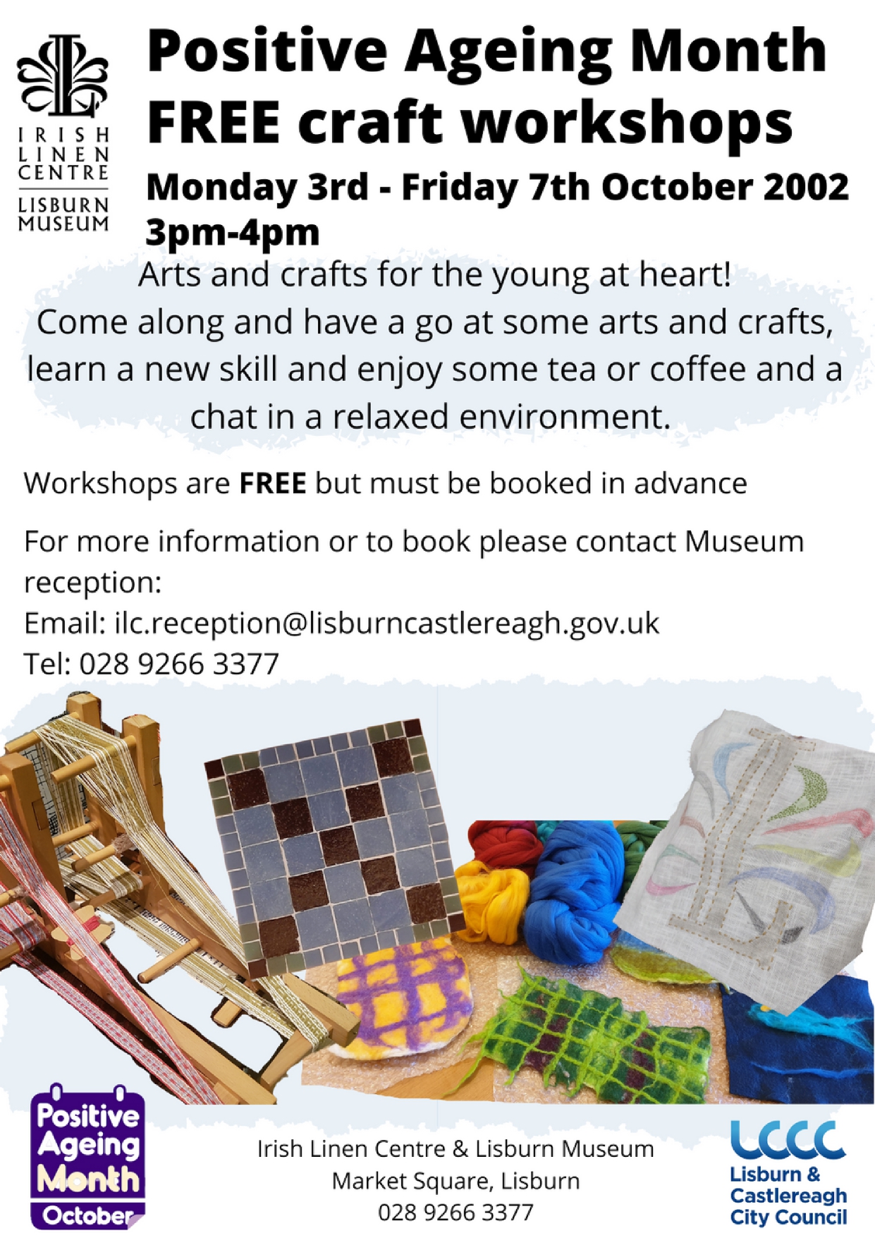 Positive Aging Month – FREE Craft Workshops. Monday 3 to Friday 7 ...
