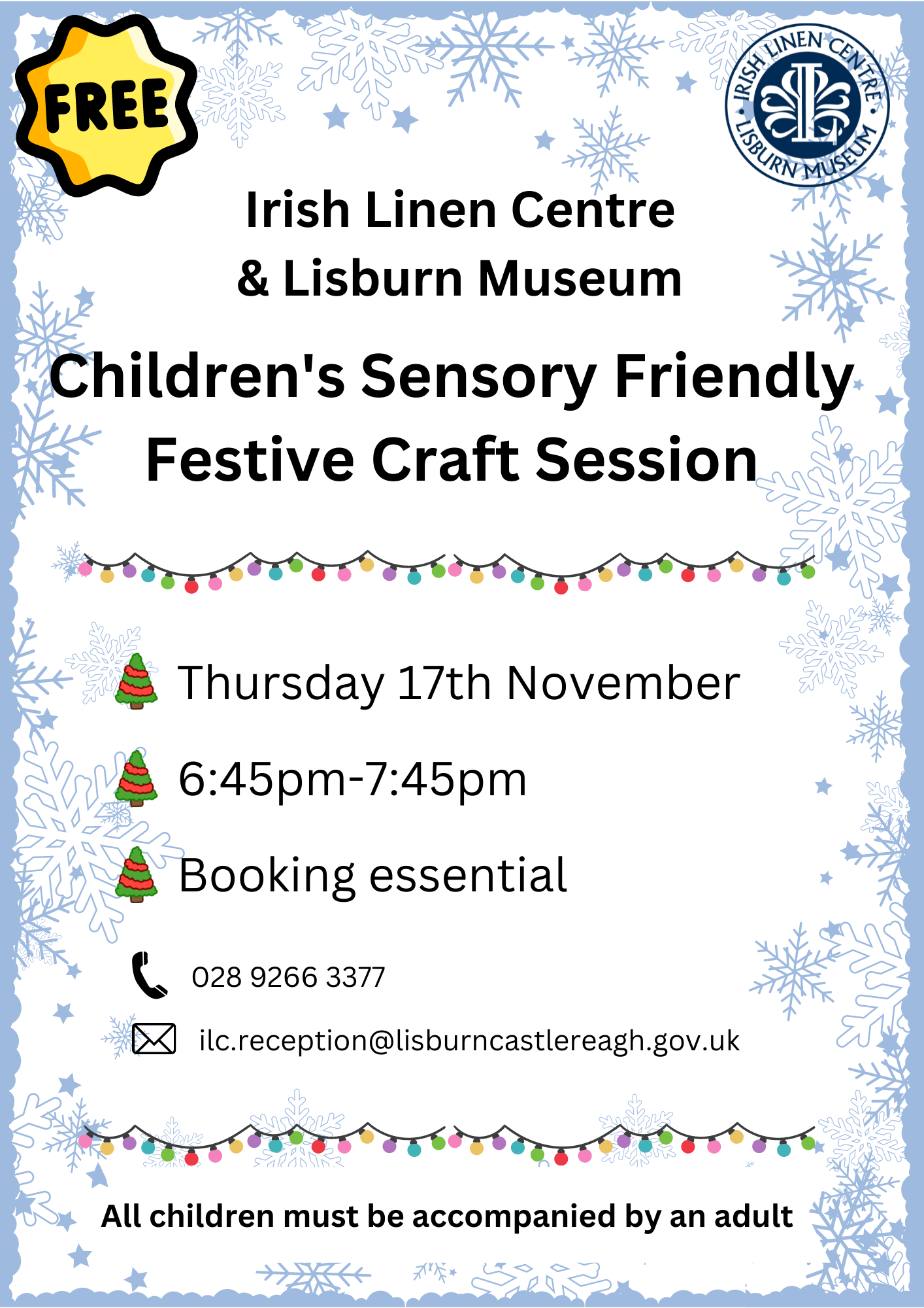 FREE Children’s Sensory Friendly Festive Craft Session – Irish Linen ...