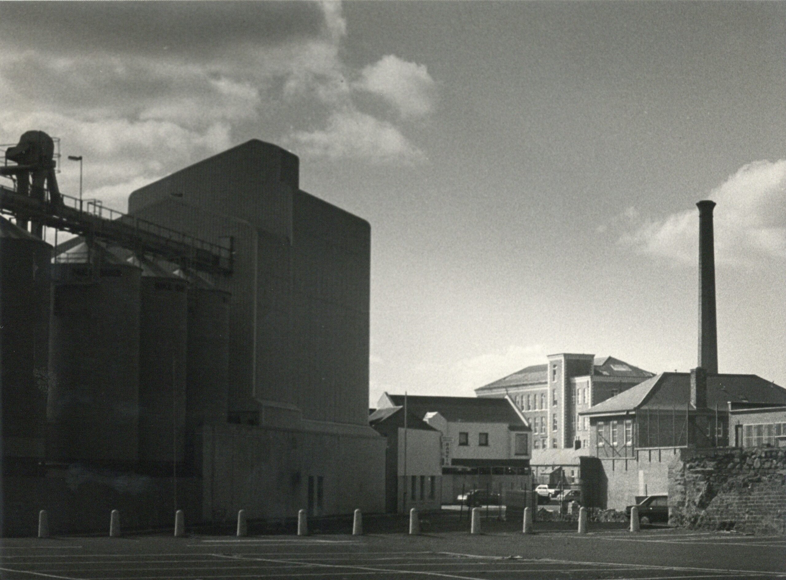 view of Jordans flour mill with Stewarts spinning mill and Chimney in ...